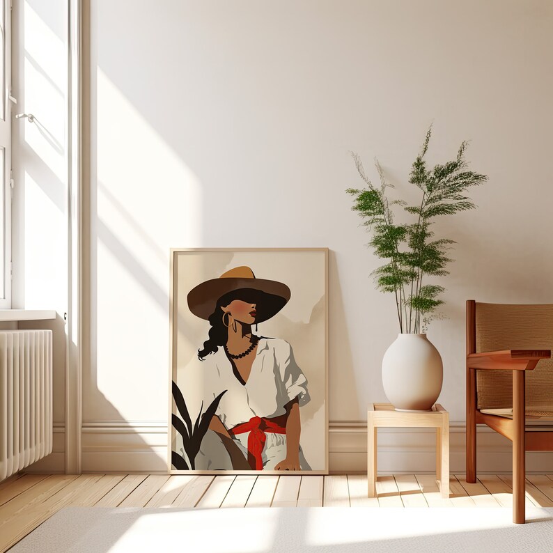 Puerto Rican Jibara Art Print, Digital Download Print, Latina Printable ...