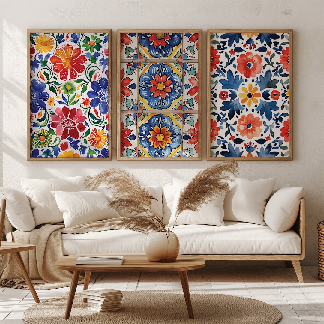 Printable Set of 3 Mexican Talavera, Mexican Wall Decor, Mexican ...