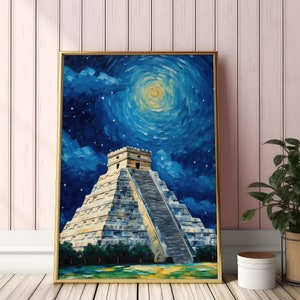 Chichen Itza Mexican Wall Art | Printable Mexican Wall Art | Mexican ...