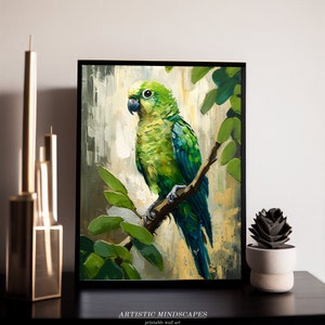 Puerto Rico Printable Wall Art | Puerto Rican Parrot Oil Painting ...