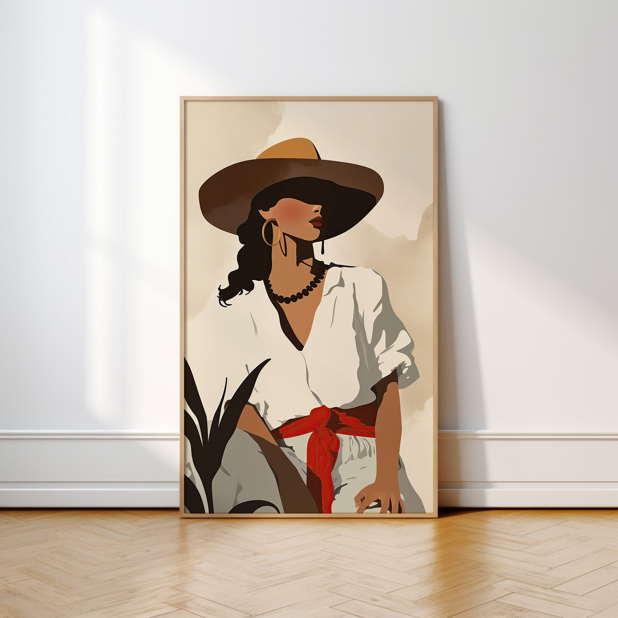 Puerto Rican Jibara Art Print, Digital Download Print, Latina Printable ...