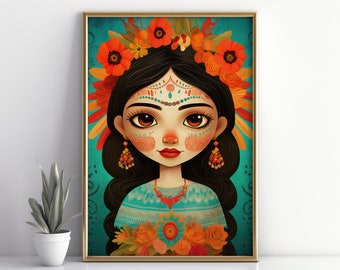 Frida Kahlo Portrait Print, Frida Kahlo Self Portrait, Feminist Wall ...