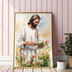 Jesus the Gardener Wall Art | Printable Christian Art | Jesus Print ...