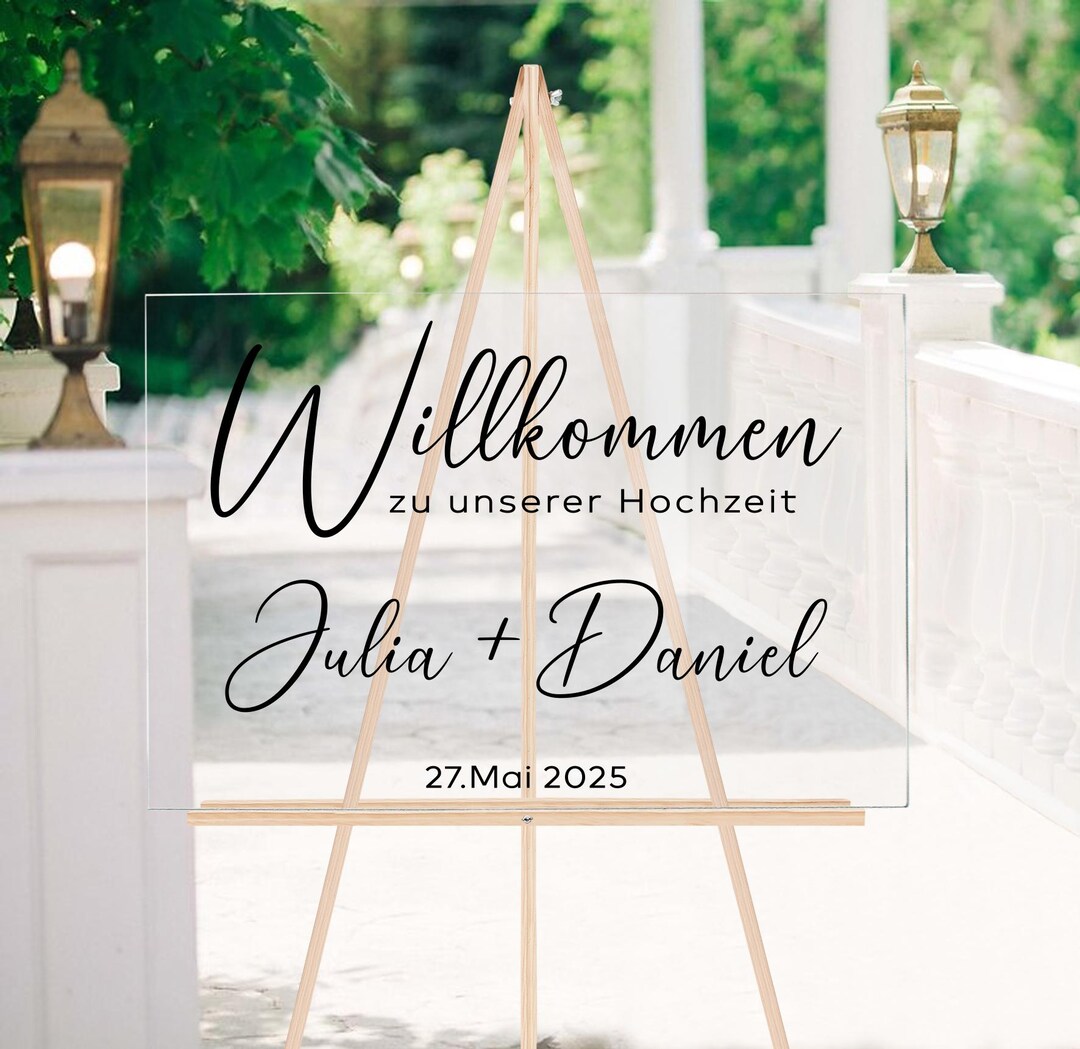 Customizable Acrylic Wedding Welcome Sign – Elegant Wedding Décor With ...