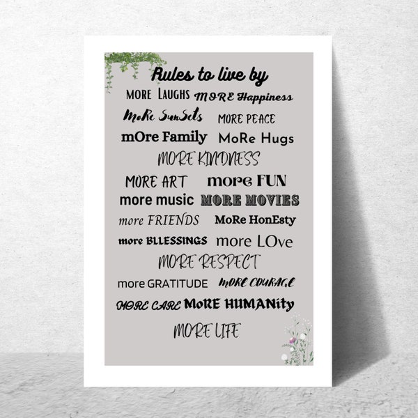 Rules to Live By - Etsy