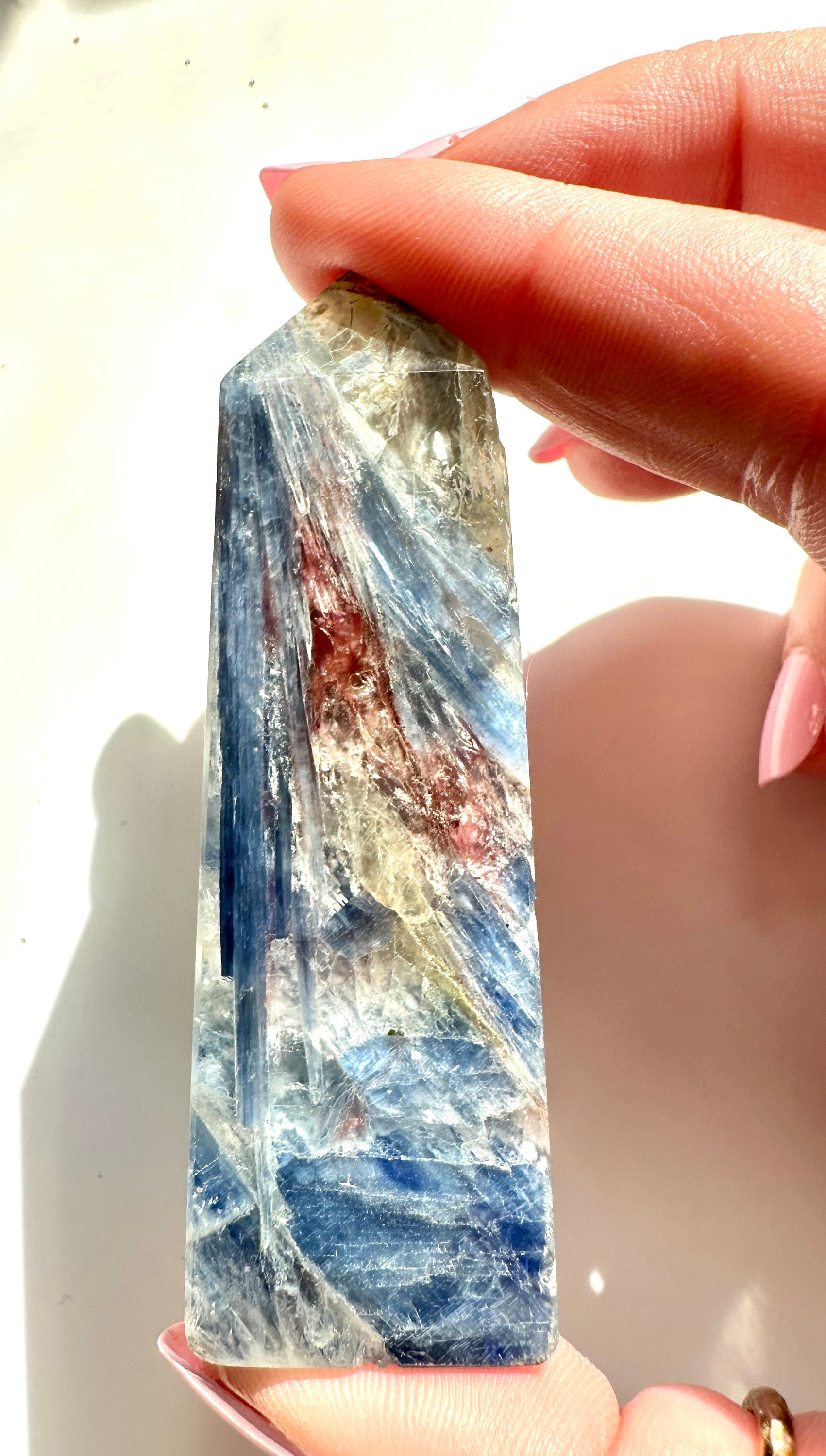 Natural RARE Blue Kyanite and Pink Tourmaline Tower Rare - Etsy