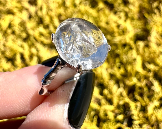Unique and Rare Quartz in Quartz, Inner Child Quartz Ring | Rare Quartz ...