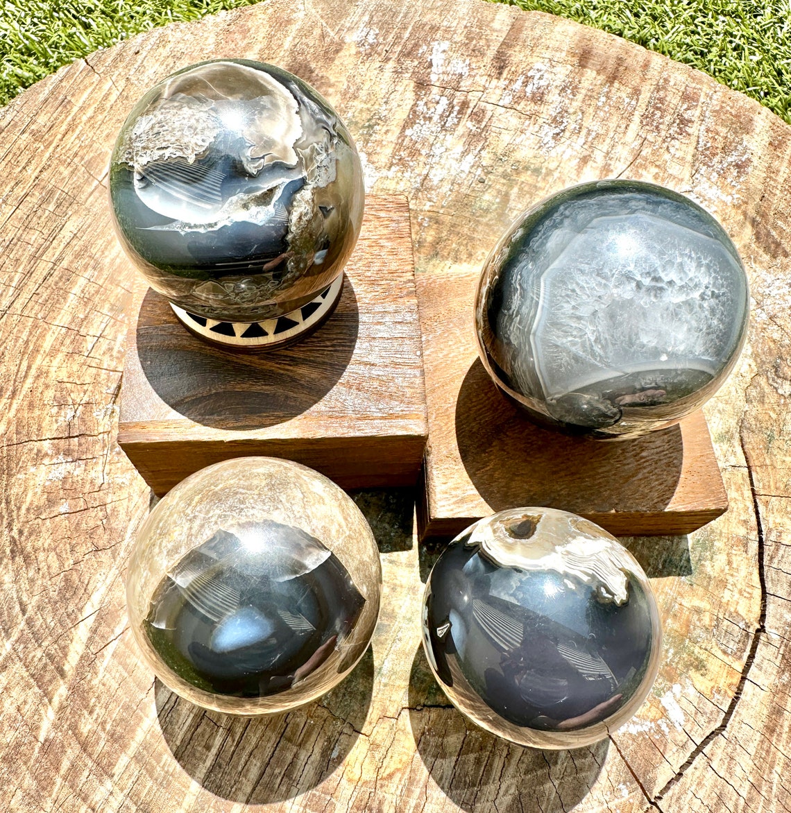 Volcano Agate Sphere UV Reactive Crystal Spheres Home - Etsy