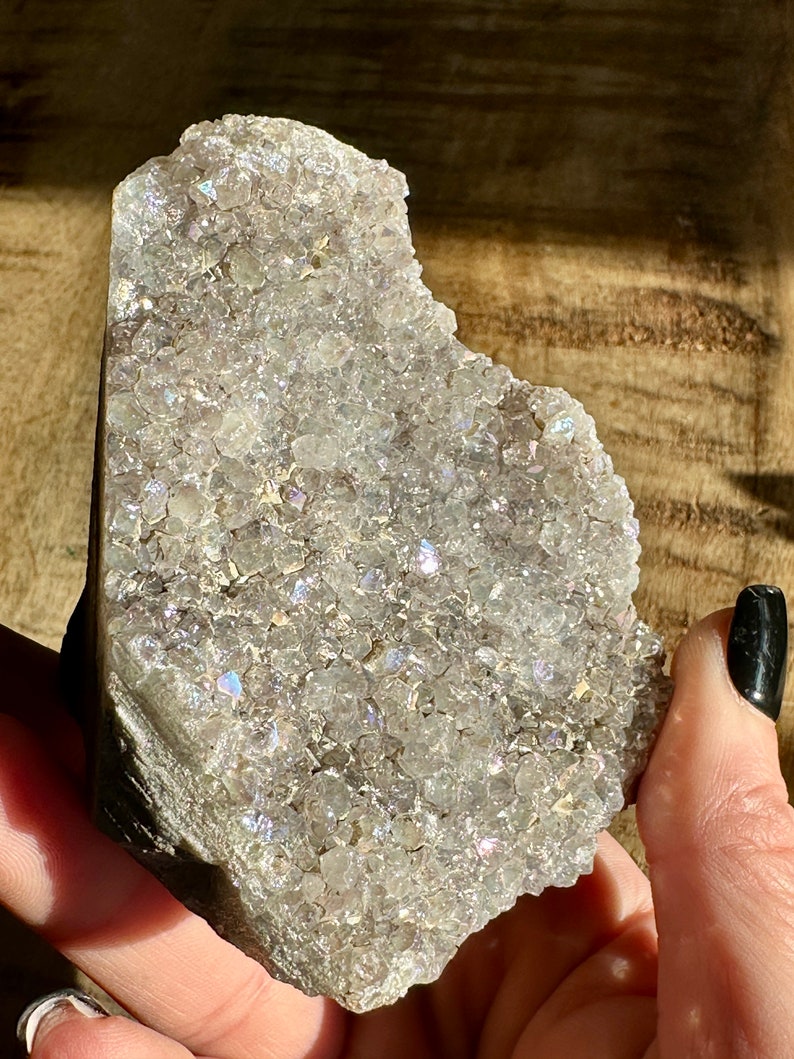 Beautiful Angel Aura Light Purple Amethyst Cut Base Druzy Amethyst ...