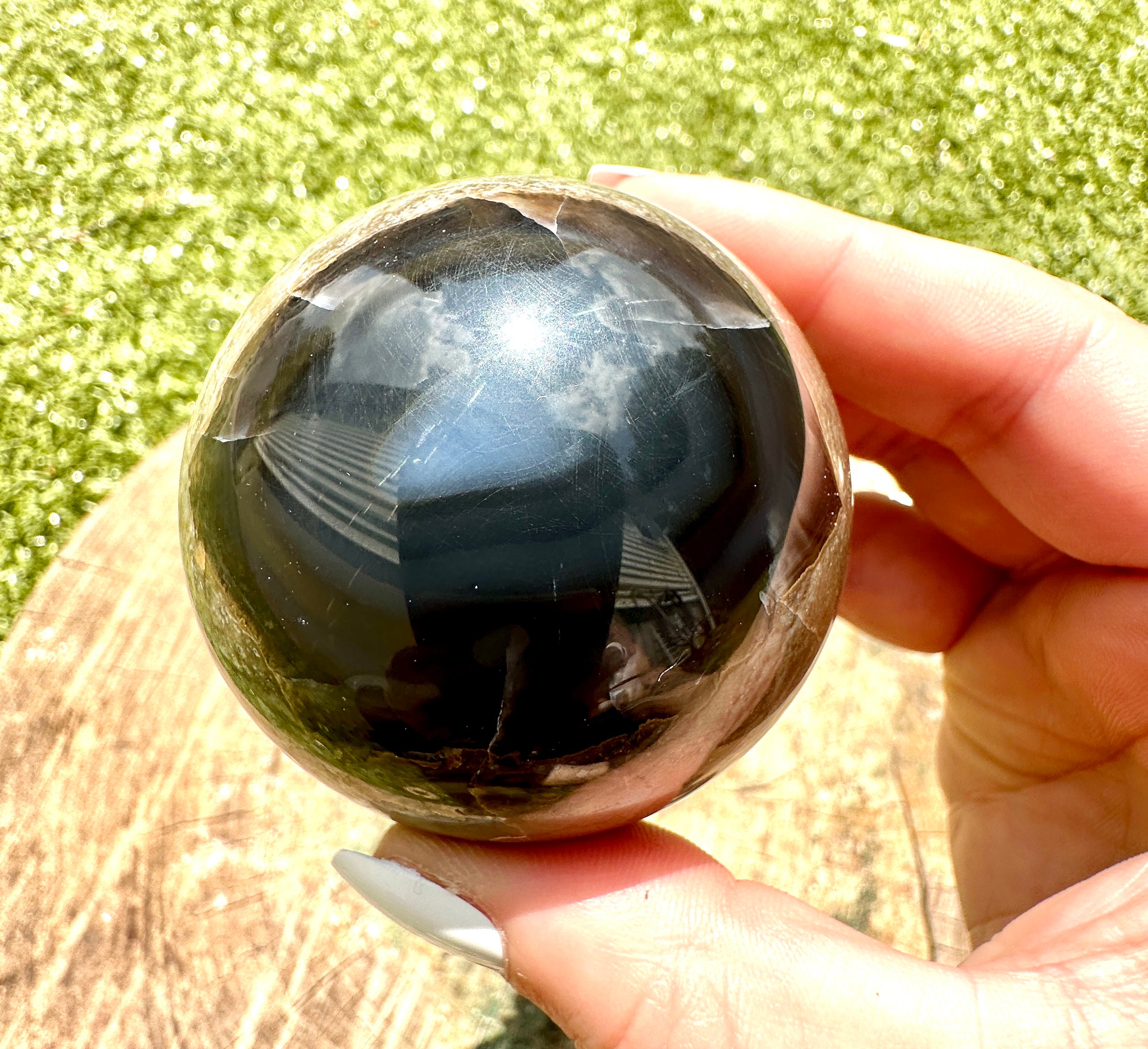 Volcano Agate Sphere UV Reactive Crystal Spheres Home - Etsy