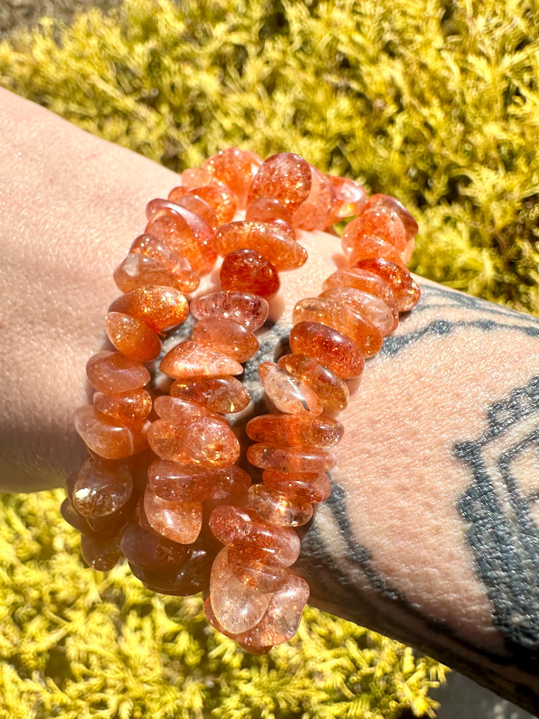 Arusha Sunstone Chip Bracelet Confetti Stone Natural Rainbows Unique ...