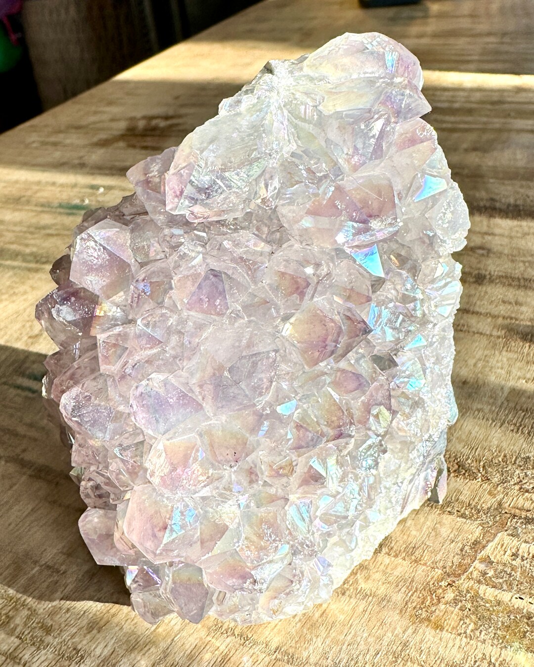 Beautiful Angel Aura Light Purple Amethyst Cut Base Druzy Amethyst ...