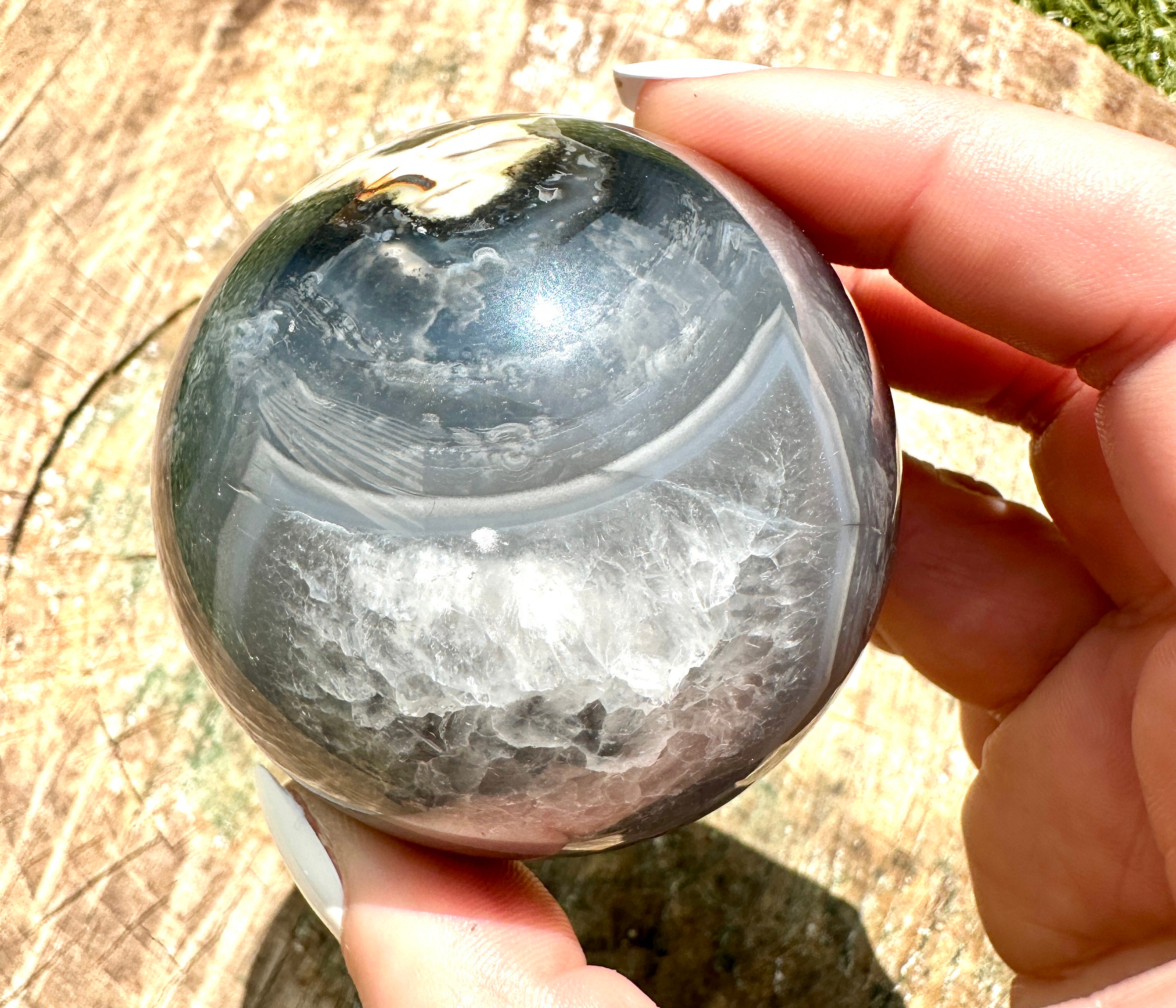 Volcano Agate Sphere UV Reactive Crystal Spheres Home - Etsy