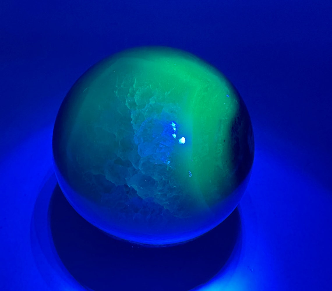 Volcano Agate Sphere UV Reactive Crystal Spheres Home - Etsy