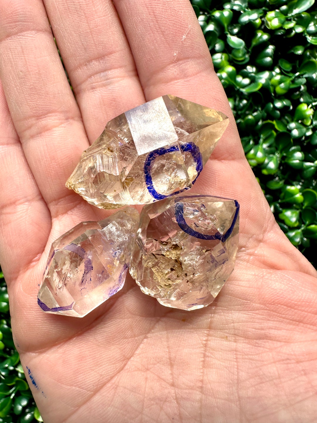 3 Pieces Herkimer Diamond Enhydro Free Forms Fluid Inclusion Bubble ...