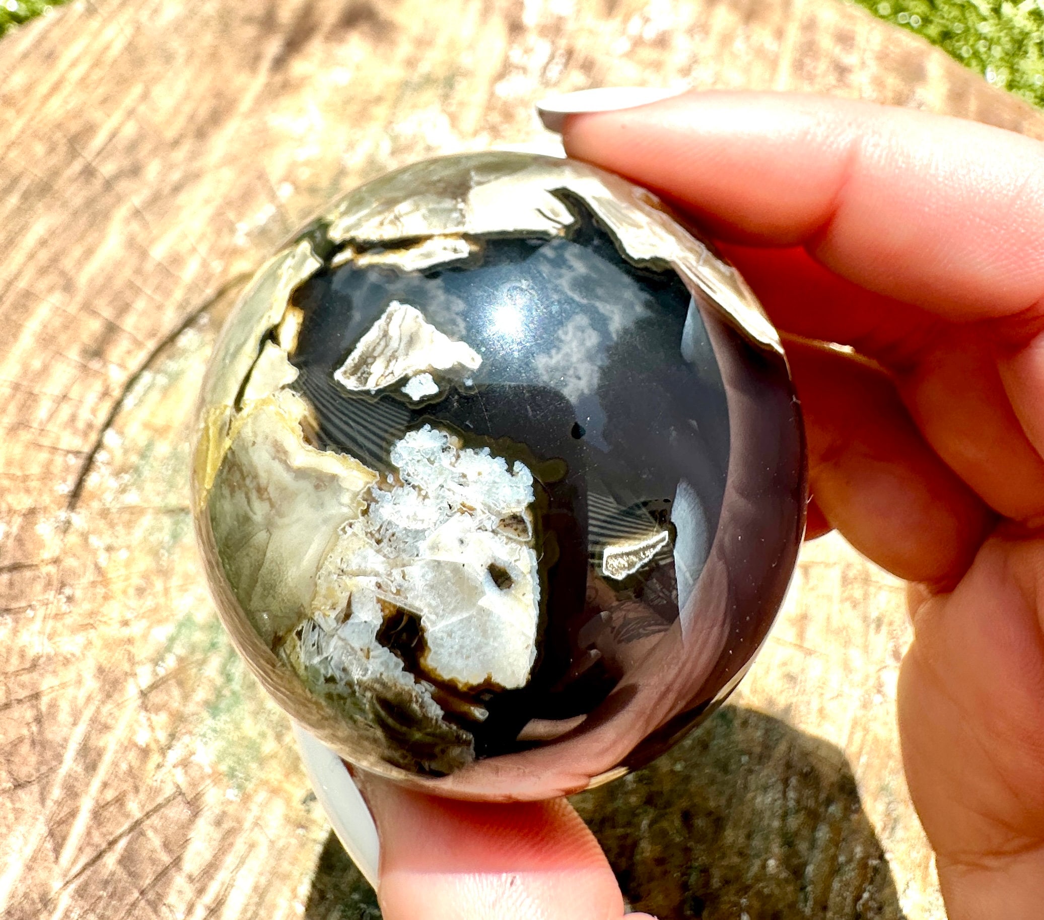 Volcano Agate Sphere UV Reactive Crystal Spheres Home - Etsy