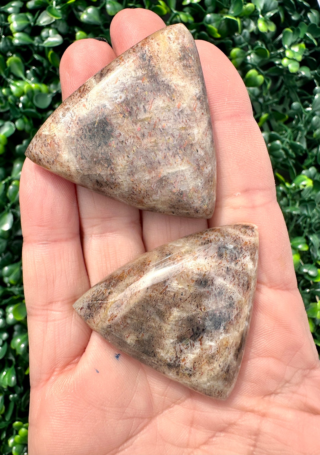 RARE Rainbow Lattice Sunstone Polished Triangle Cabochon Confetti Stone ...