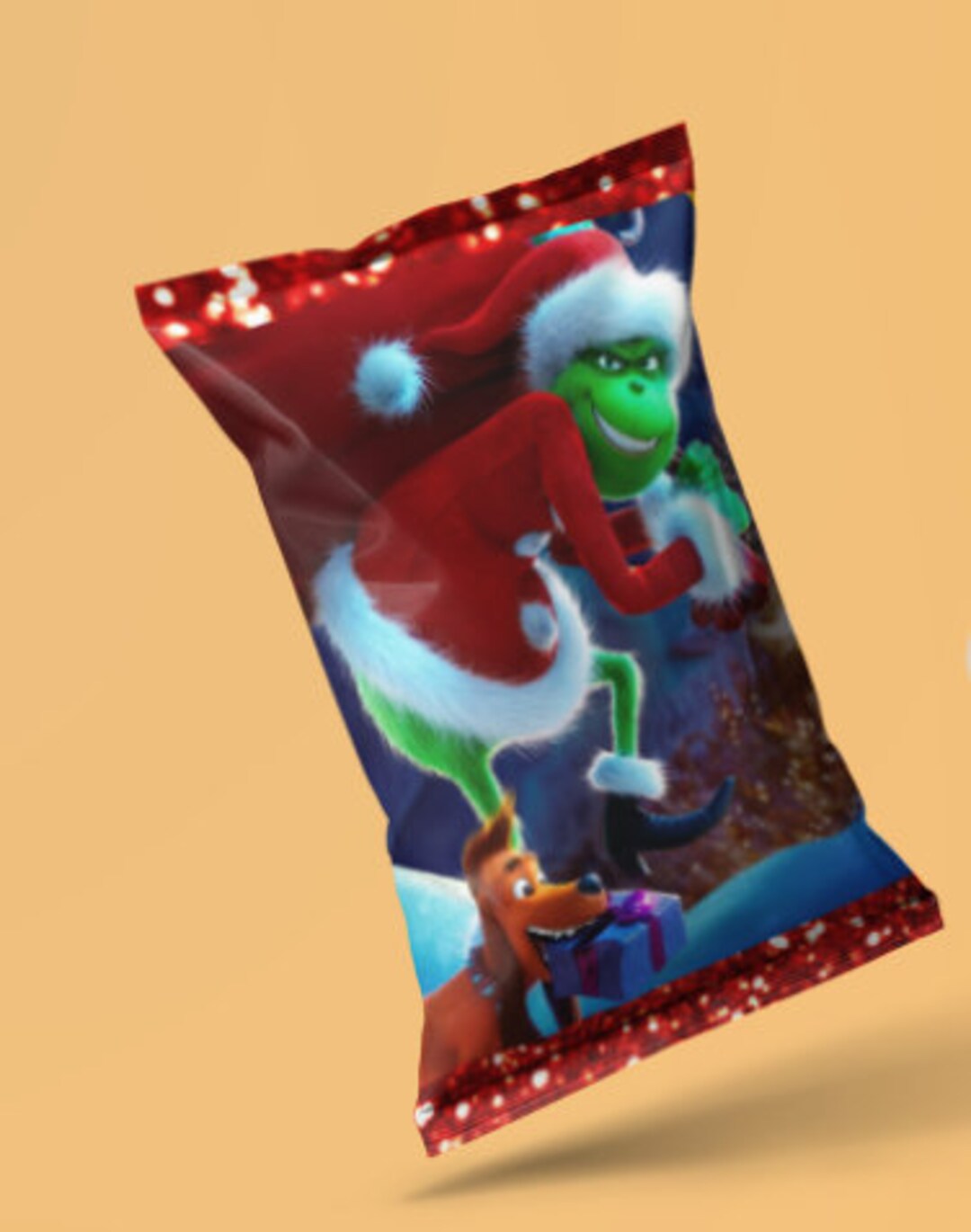 Grinch Chip Bag Editable Party Favours Grinch Christmas - Etsy