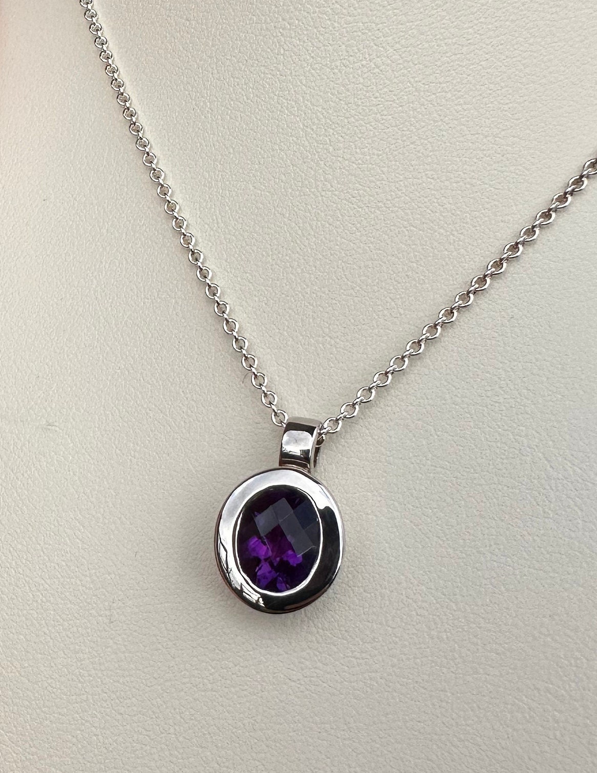 Fine Amethyst Chequerboard Silver Designer Pendant - Etsy