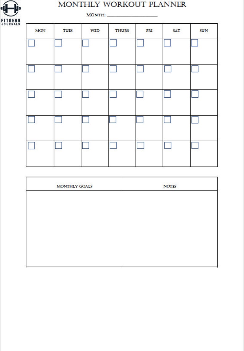 A4 Workout Log, Fitness Journal, Weight Loss Tracker (printable PDF) - Etsy