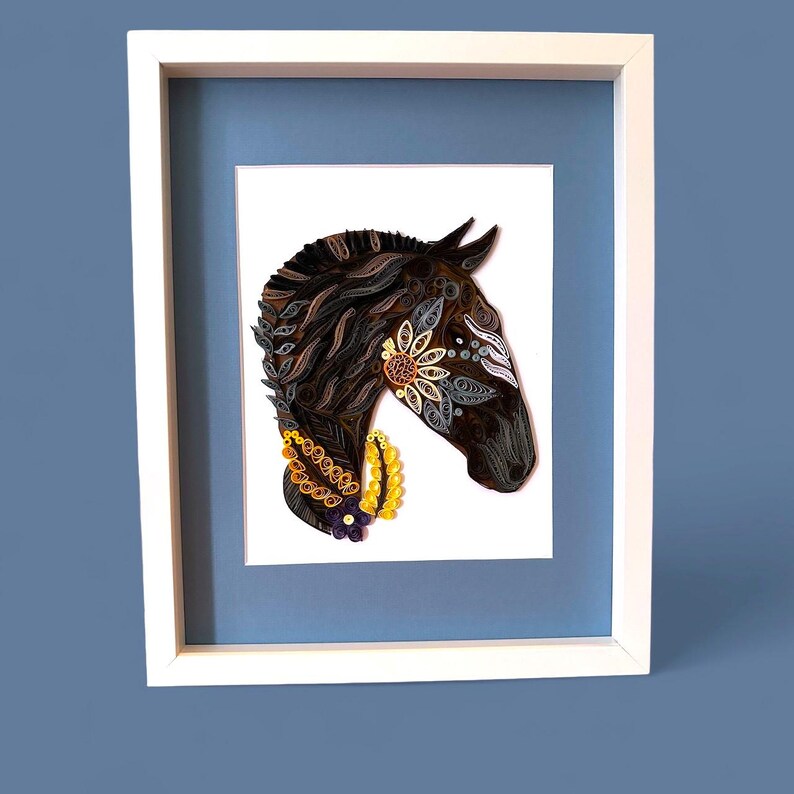 Horse, Quilled Horse Head, Wall Decor, Ready to Hang, Handmade, 11x14 ...