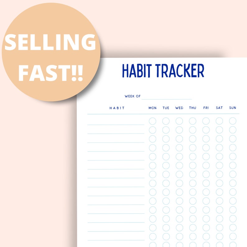 HABIT TRACKER PRINTABLE Daily Habit Tracker Printable - Etsy