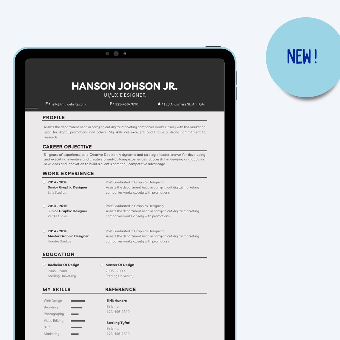 EDITABLE RÉSUMÉ TEMPLATES, Cv Template, Resume Template Canva ...