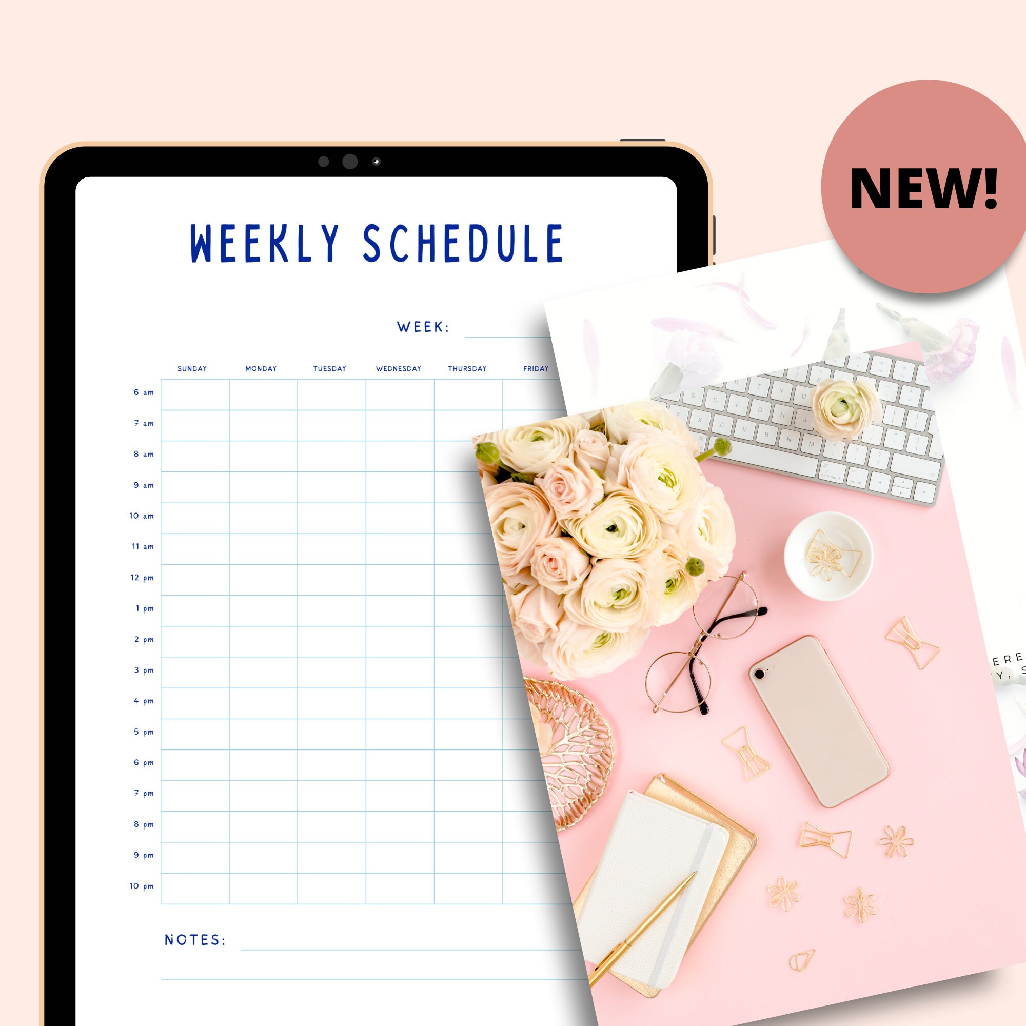 WEEKLY SCHEDULE PLANNER, Instant Download, Schedule Template, Student ...