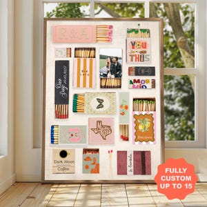 Personalized Gift Matchbook Wall Art Custom Digital Matchbox Gift Large ...