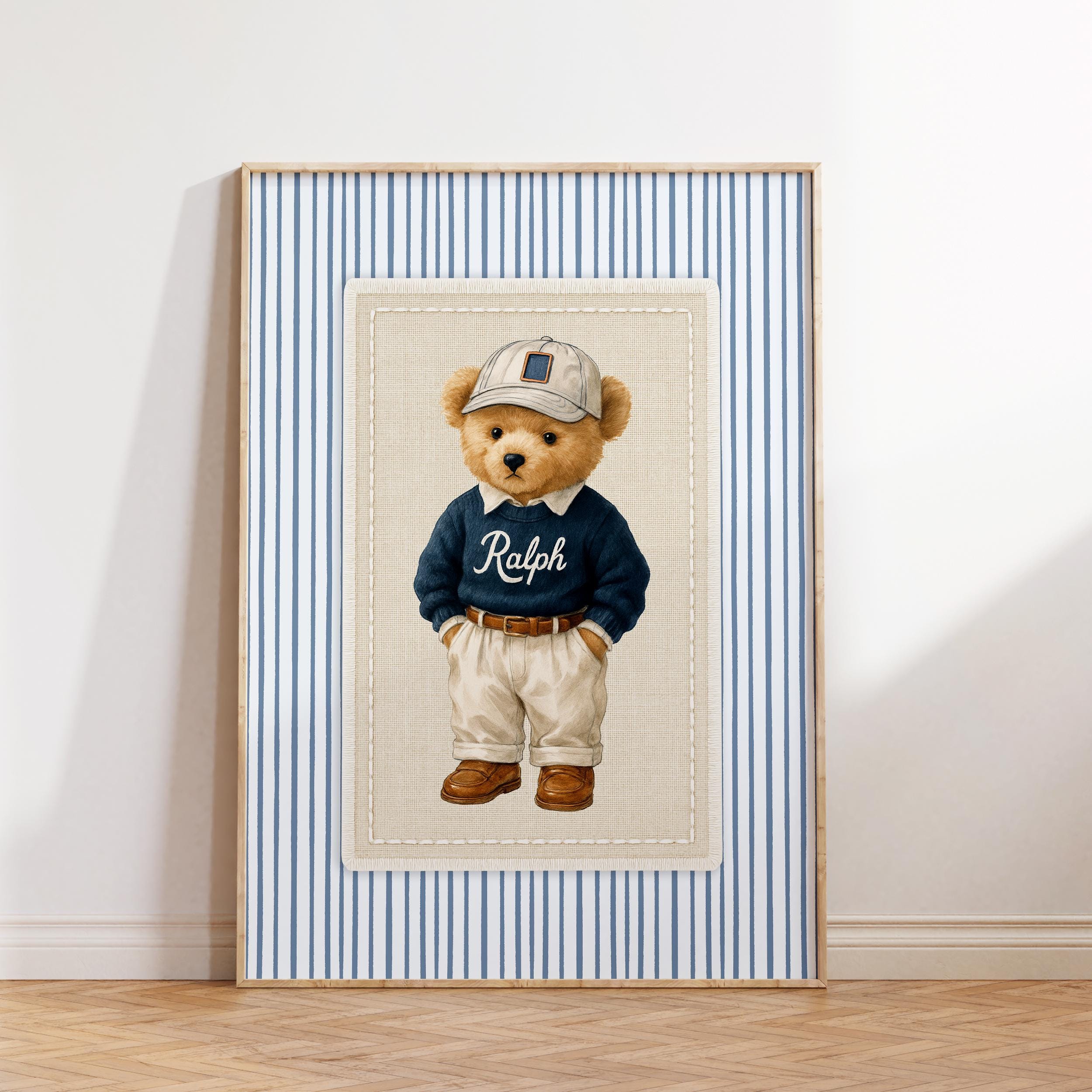 Preppy Teddy Bears Set of 3 Wall Art Print for Nursery or Playroom ...
