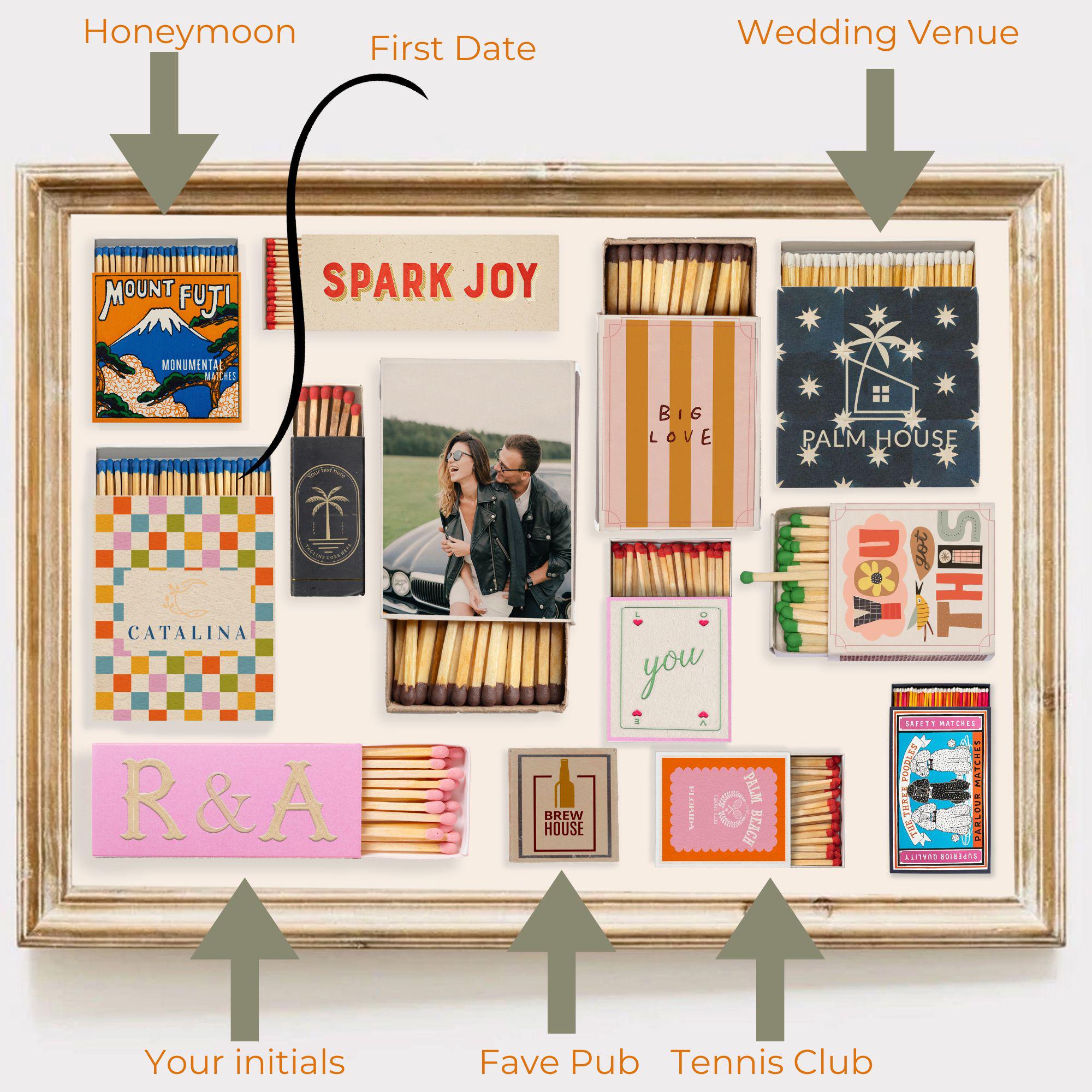 Personalized Gift Matchbook Wall Art Custom Digital Matchbox Gift Large ...