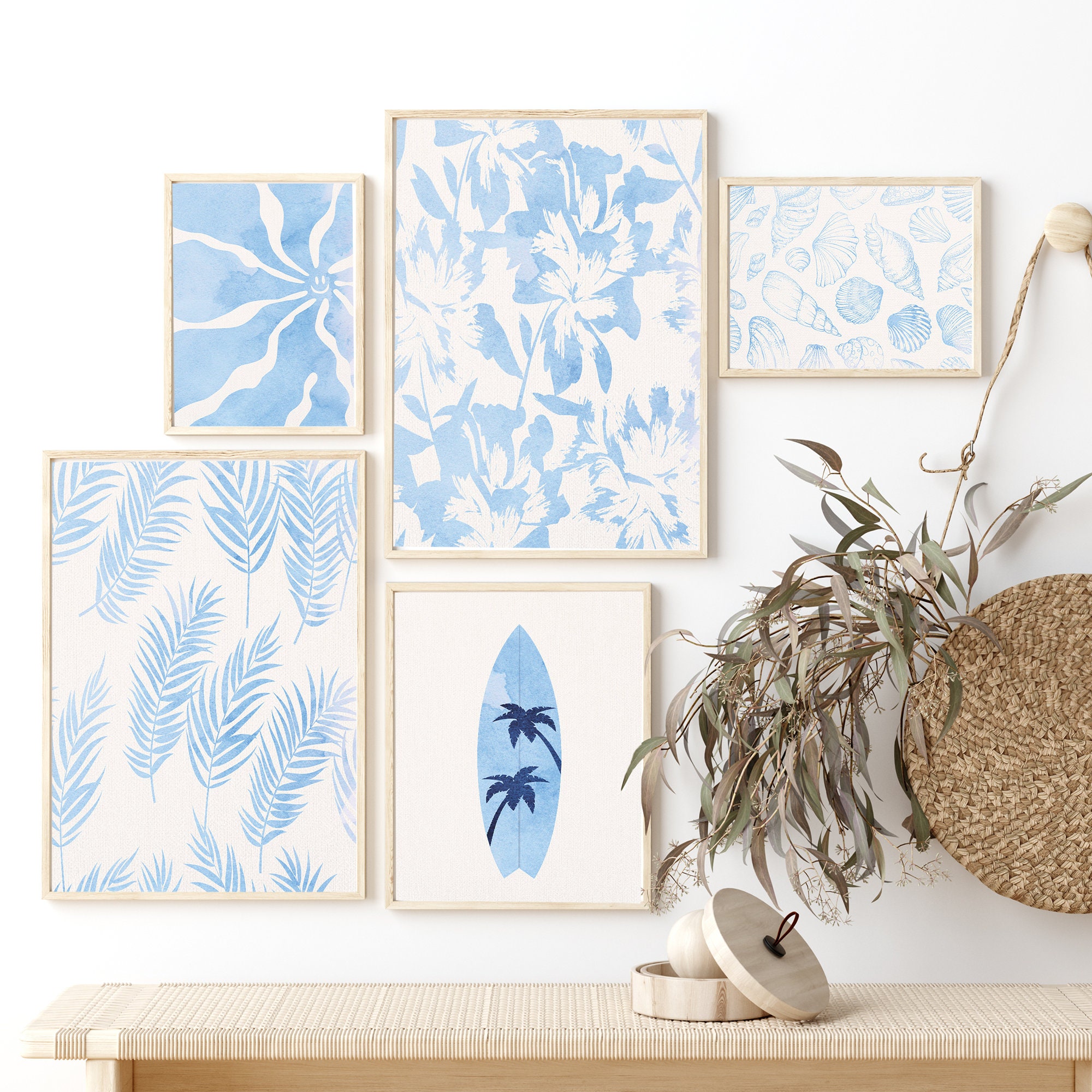 Coastal Prints Blue Wall Collage Kit Set of 20 Prints Coastal - Etsy