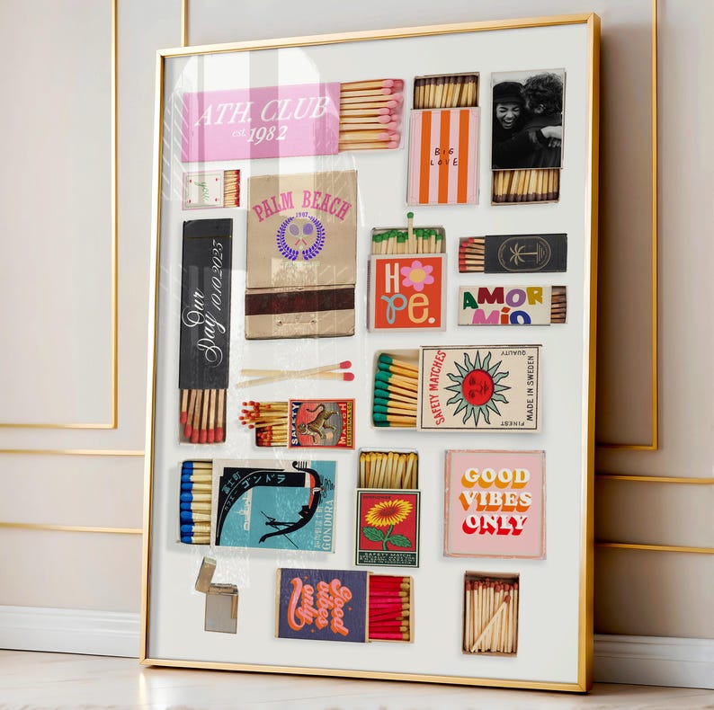 Custom Matchbox Print, Personalized Gift Matchbook Wall Art Custom ...