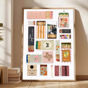 Personalized Gift Matchbook Wall Art Custom Digital Matchbox Gift Large ...