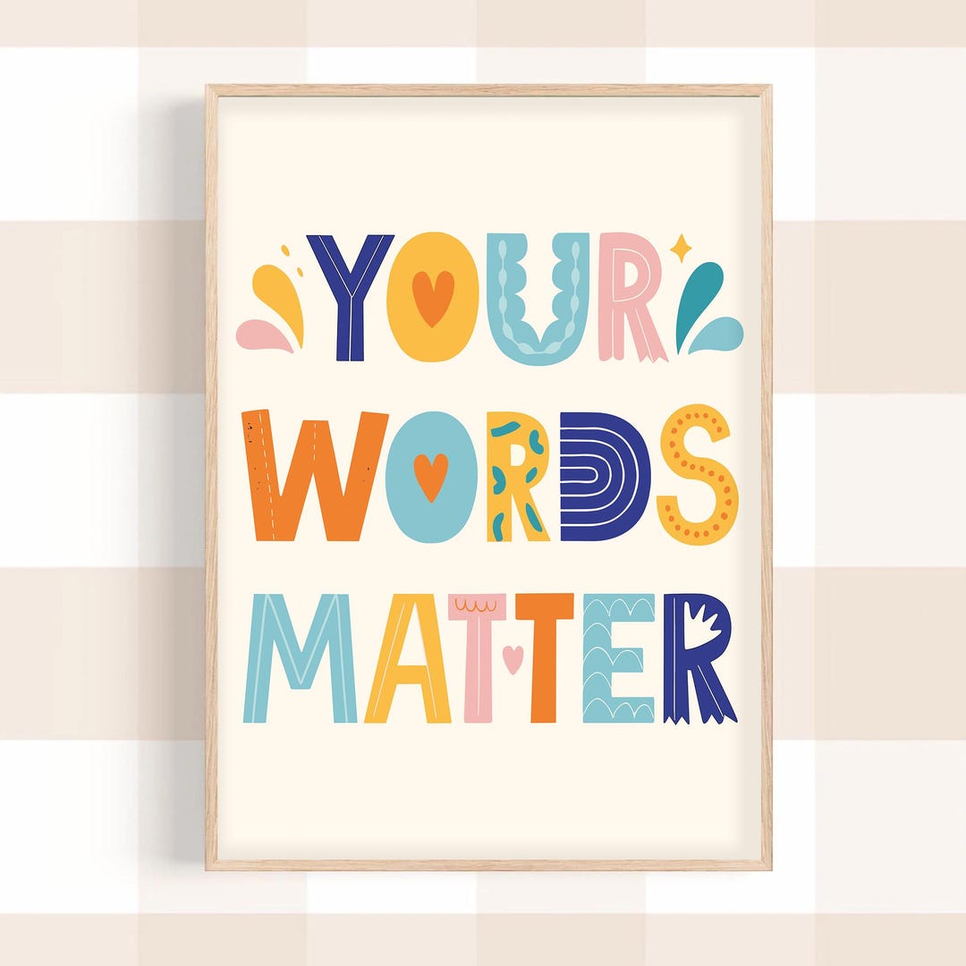Your Words Matter Animal Poster: Playroom Art (digital Download) - Etsy