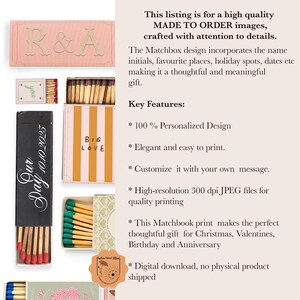 Custom Matchbox Print, Personalized Gift Matchbook Wall Art Custom ...