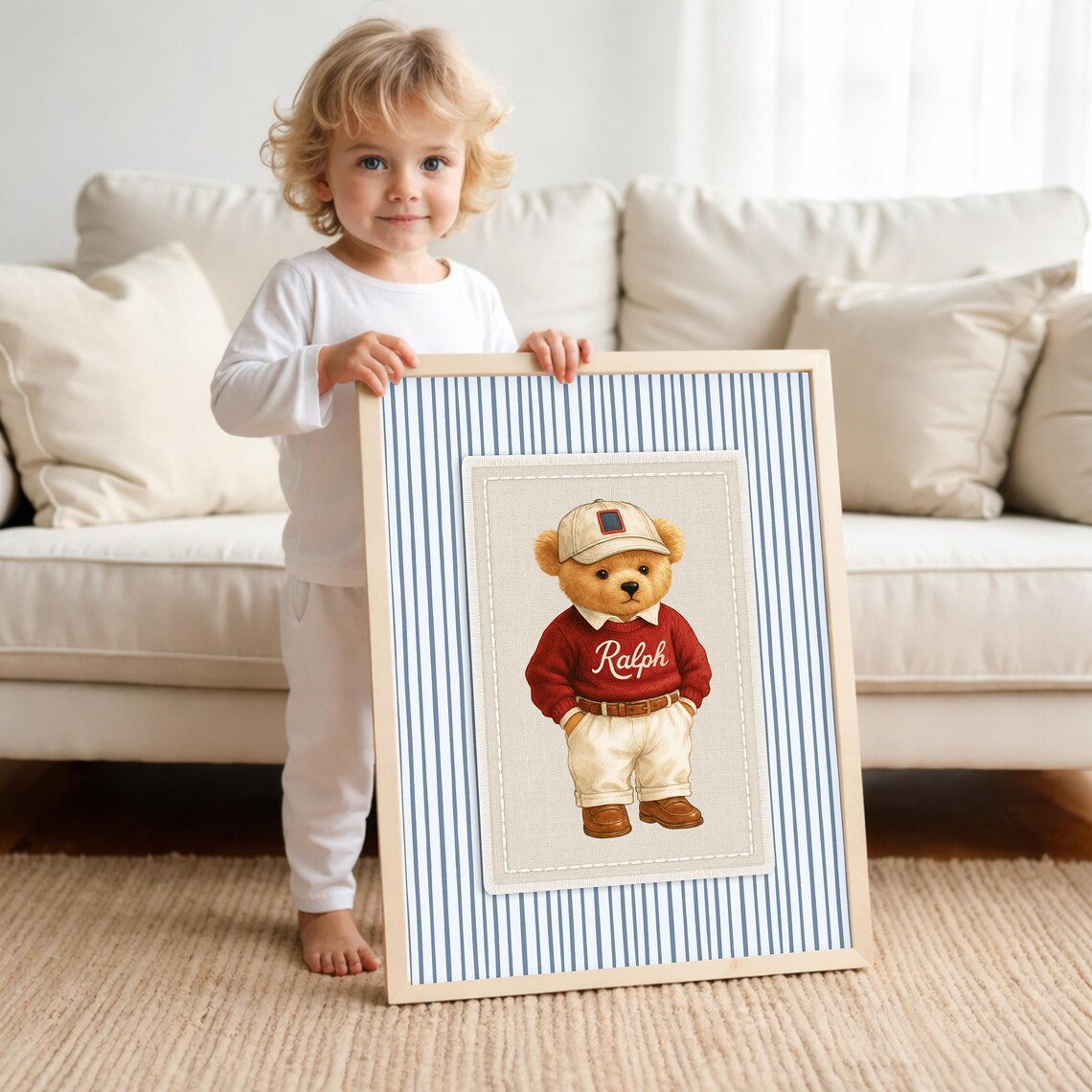 Preppy Teddy Bears Set of 3 Wall Art Print for Nursery or Playroom ...