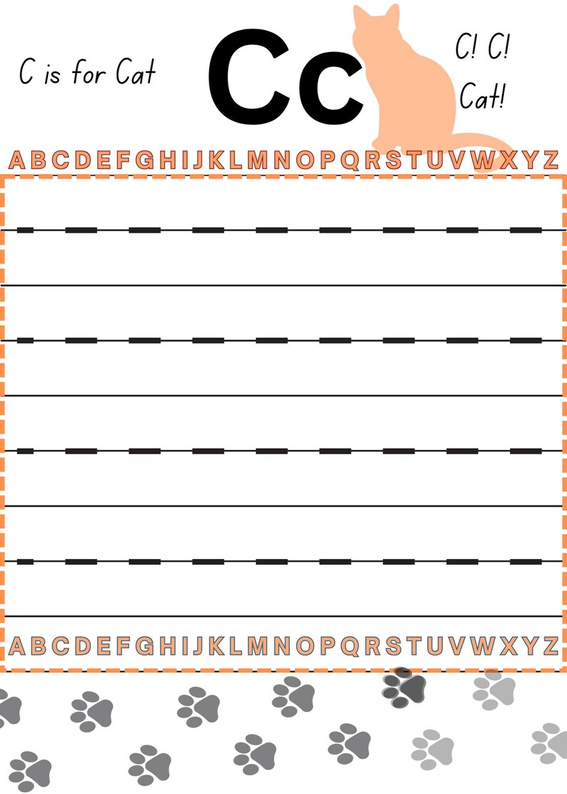 Homeschool Alphabet Writing Worksheet Printables A-Z - Etsy