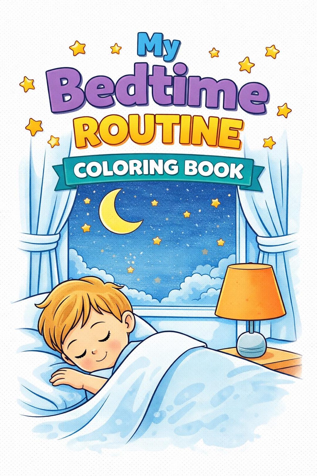Bedtime Routine Coloring Book for Kids Ages 2-5 (PDF Download) - Etsy