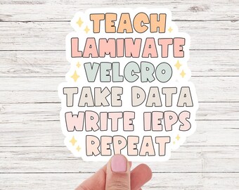 Teacher Cursive Sticker, Teach Sticker, Teacher Sticker, Retro Sticker ...