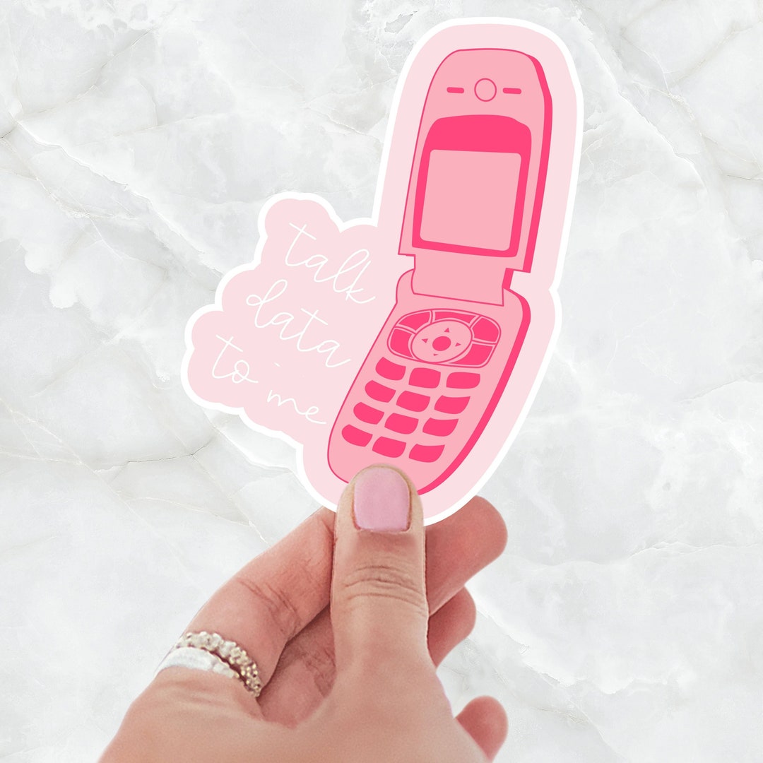 Talk Data to Me Sticker, Retro Pink Cell Phone, Behavior Sticker, ABA ...