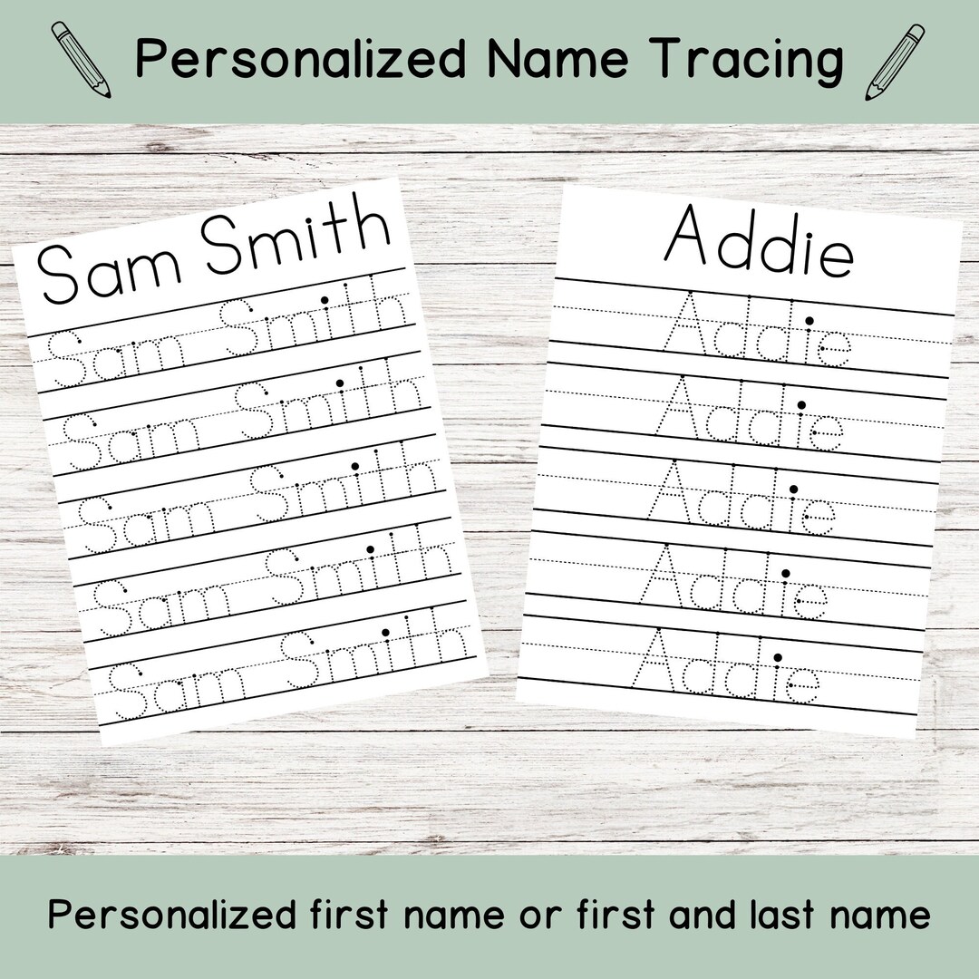 Custom Name Tracing Sheet Handwriting Practice Personalized Name Trace ...