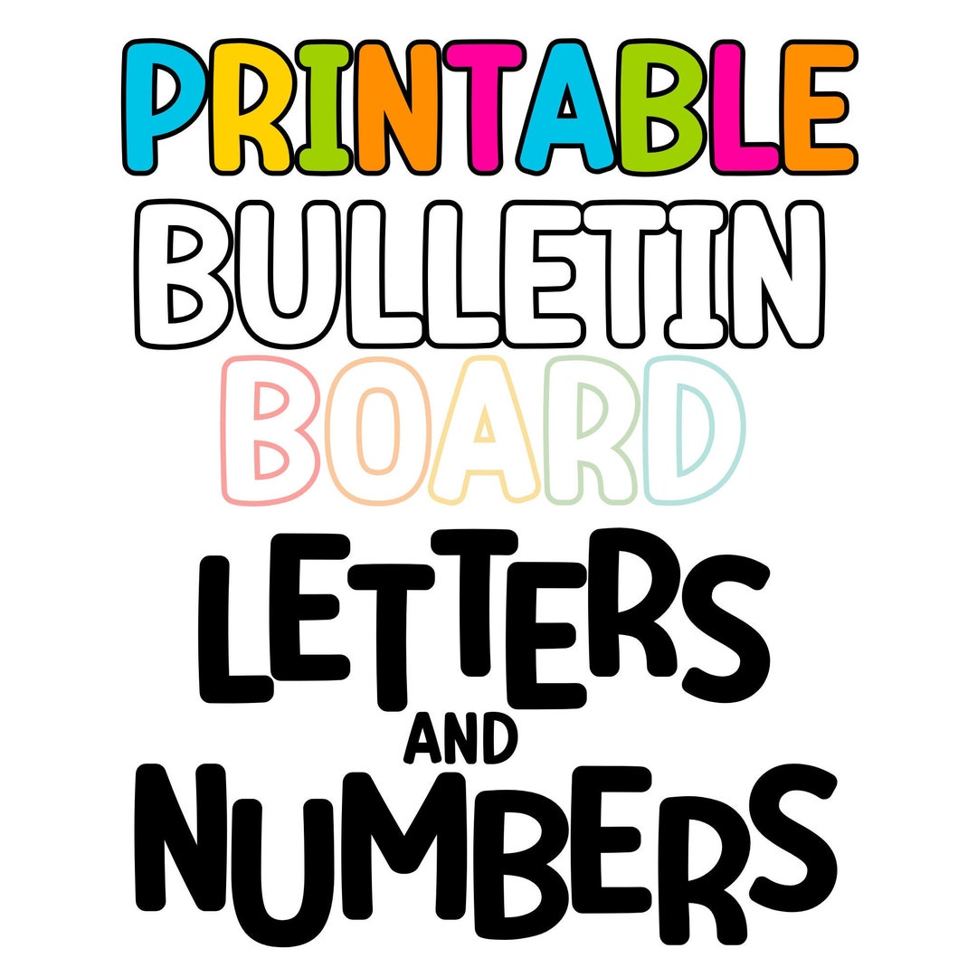Printable A-Z Bulletin Board Letters Punctuation and Numbers Easy and ...