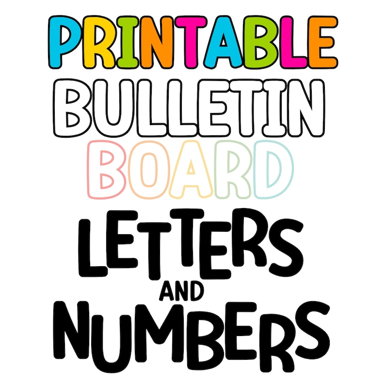 Printable A-Z Bulletin Board Letters Punctuation and Numbers Easy and ...