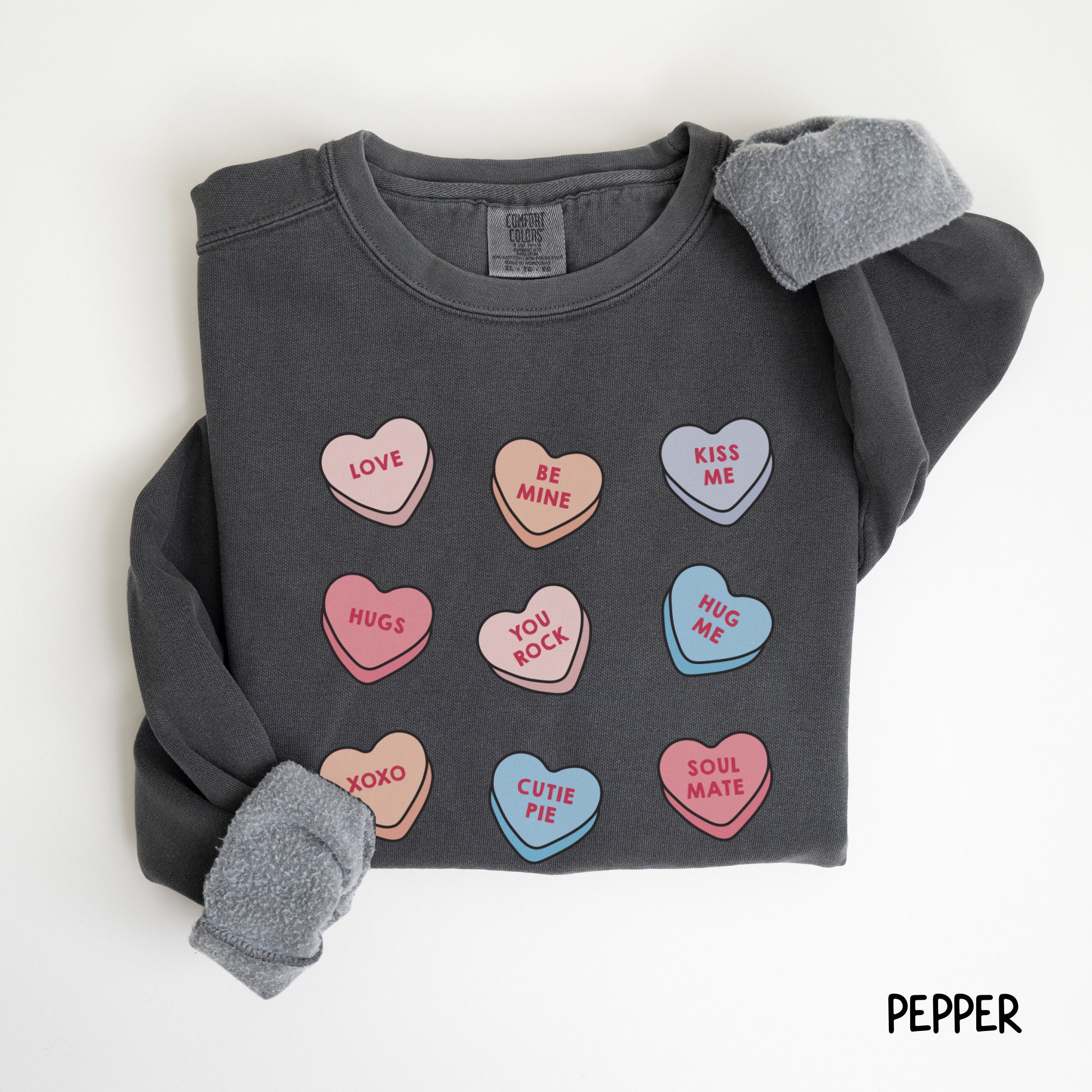 Valentines Day Comfort Colors® Sweatshirt Conversation Heart Mom ...