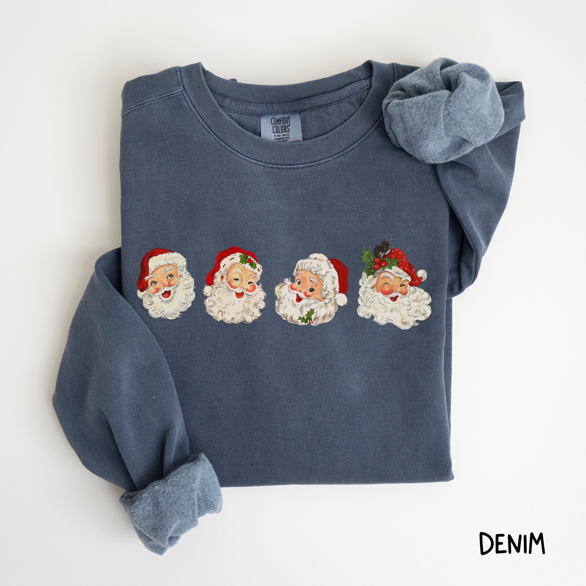 Comfort Colors® Santa Claus Sweatshirt Vintage Santa Crewneck Retro ...