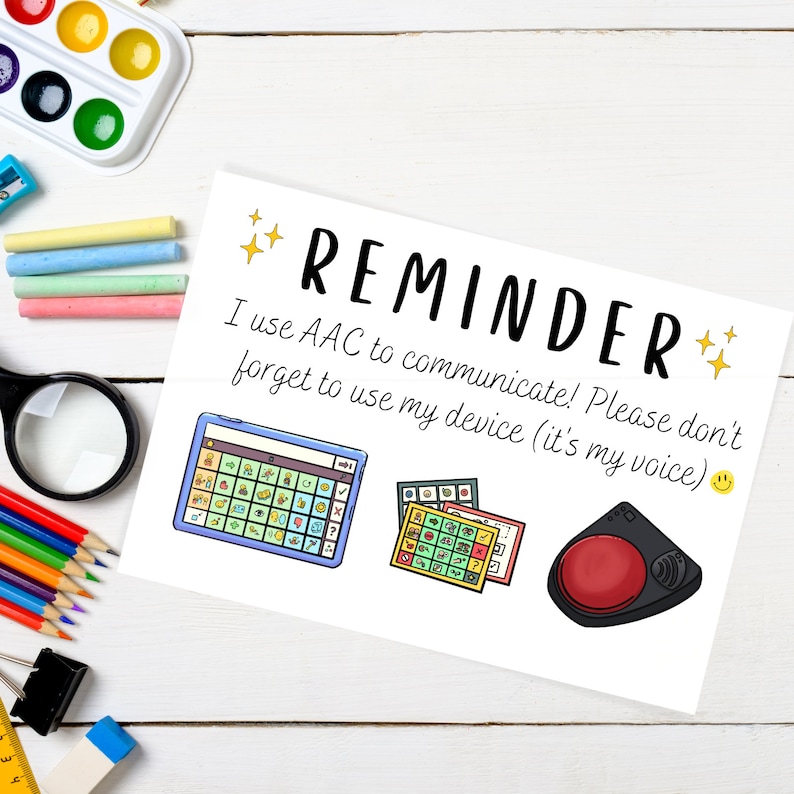 AAC Reminder AAC is My Voice Classroom Reminder Special - Etsy