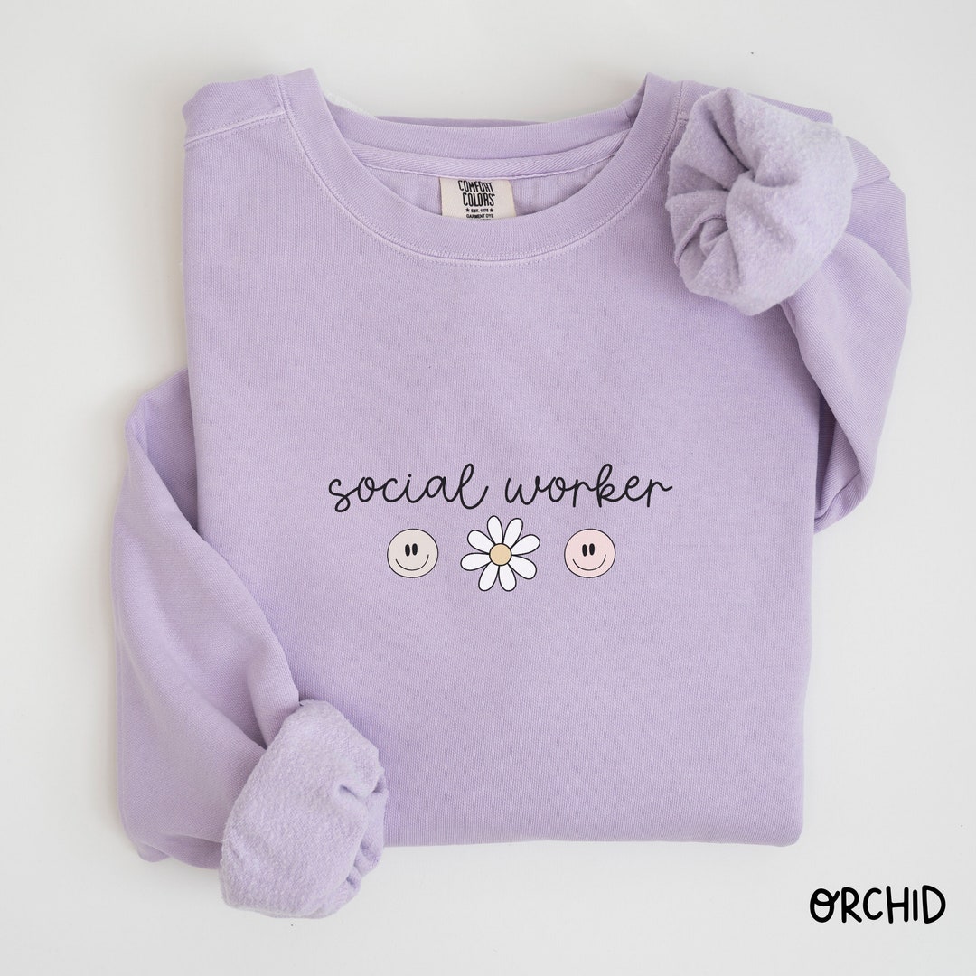 School Social Worker Comfort Colors® Sweatshirt Cursive Social Work ...