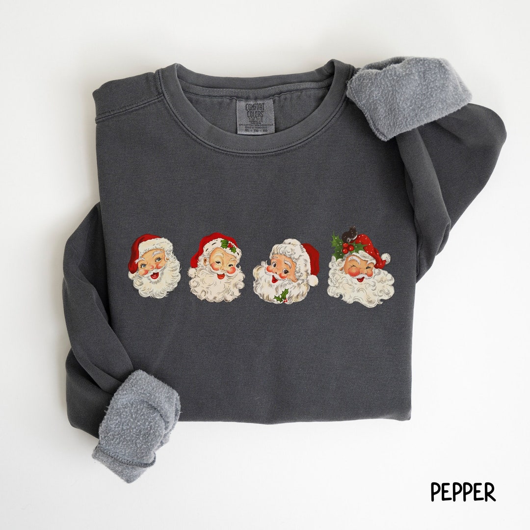 Comfort Colors® Santa Claus Sweatshirt Vintage Santa Crewneck Retro ...