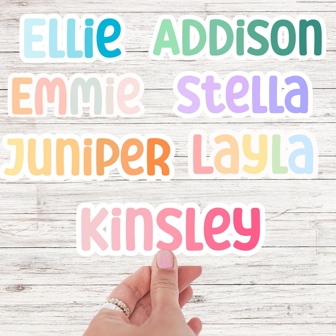 Personalized Name Sticker Teachers Kids Water Bottle Stickers Cute ...